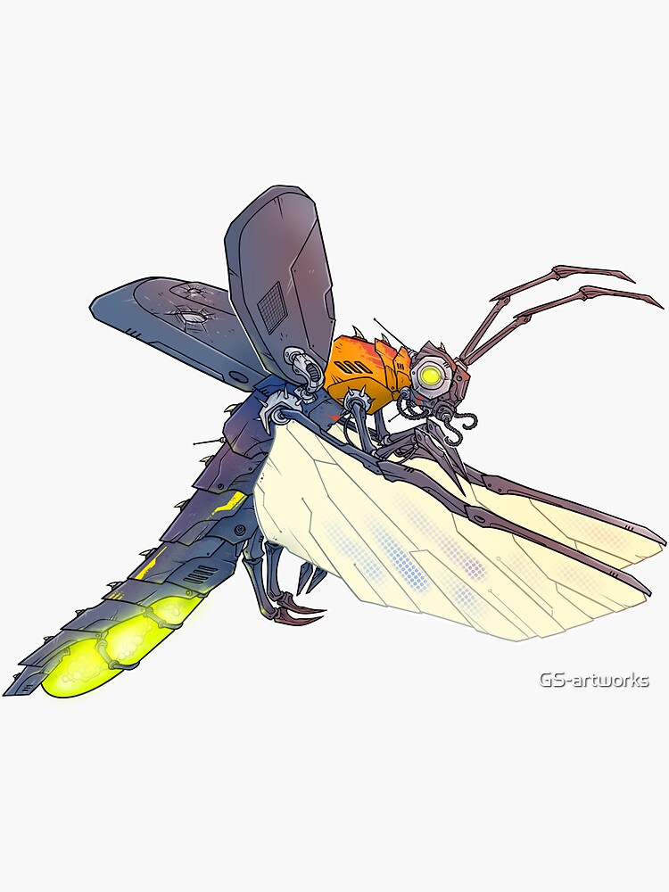 "Robot firefly " Sticker for Sale by GS-artworks | Redbubble