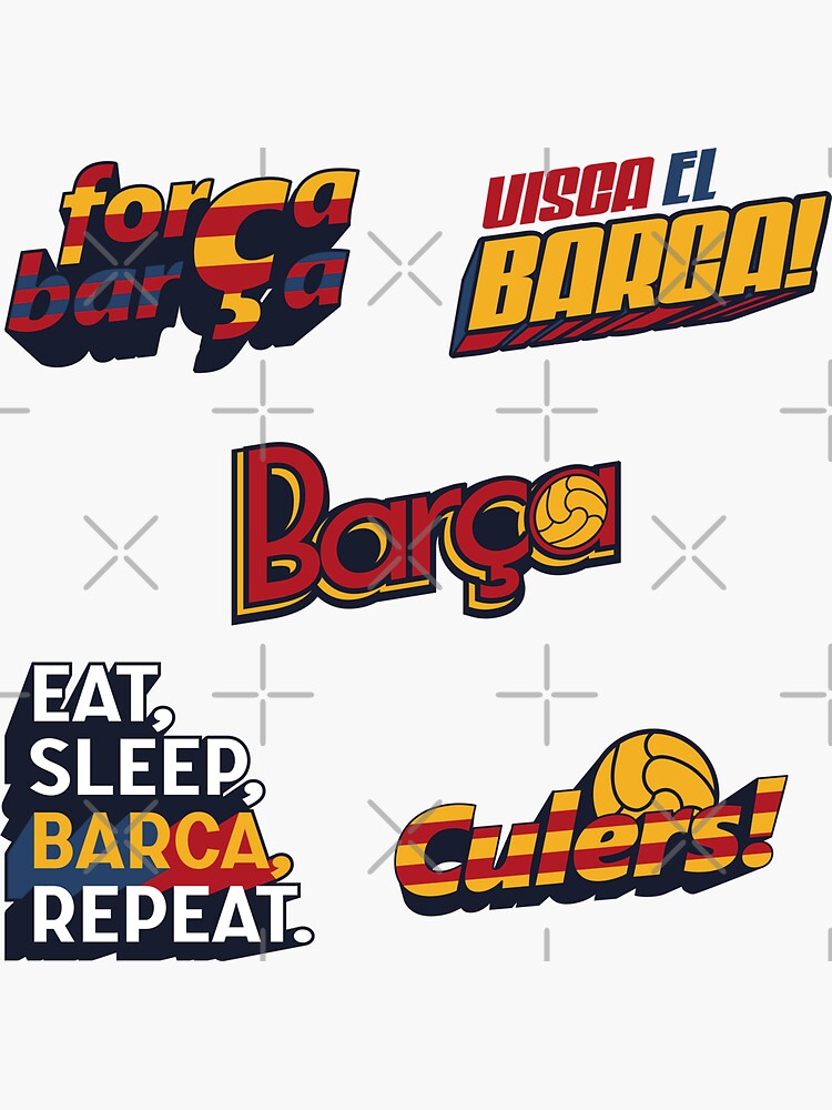 "FC Barcelona Sticker Pack" Sticker for Sale by farqaleitart | Redbubble