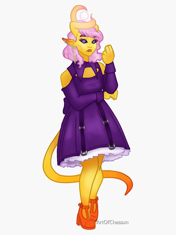 "Golden Yellow Tiefling" Sticker for Sale by ArtOfChessxn | Redbubble