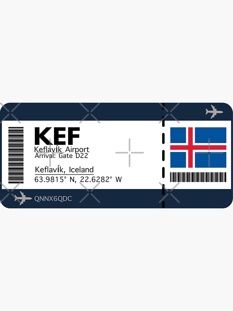 "KEF Keflavík Airport Boarding Pass Ticket" Sticker for Sale by Will ...
