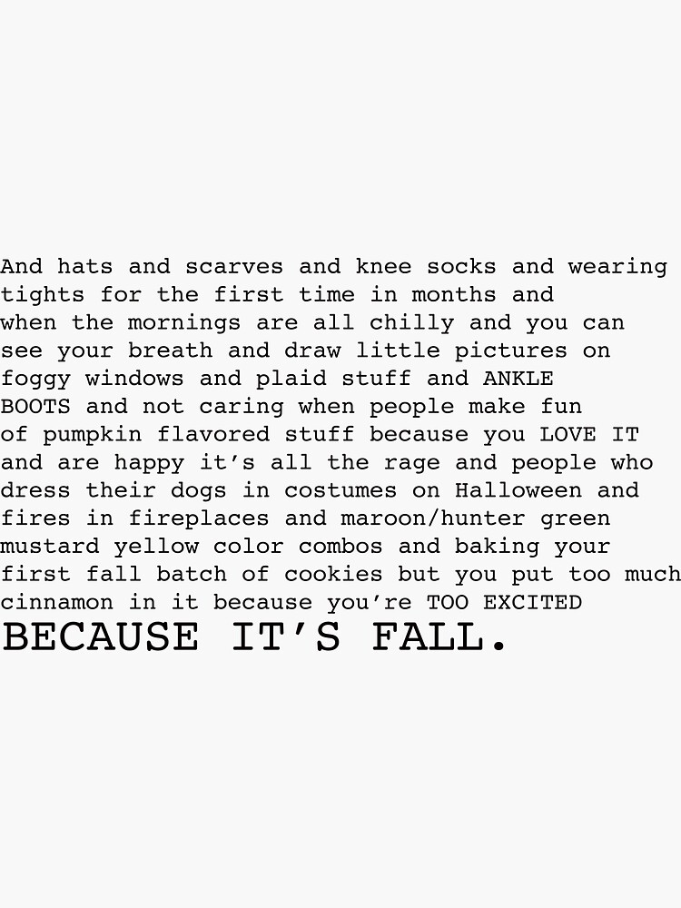 "Taylor Swift Fall Tumblr Post" Sticker for Sale by MrsMag | Redbubble