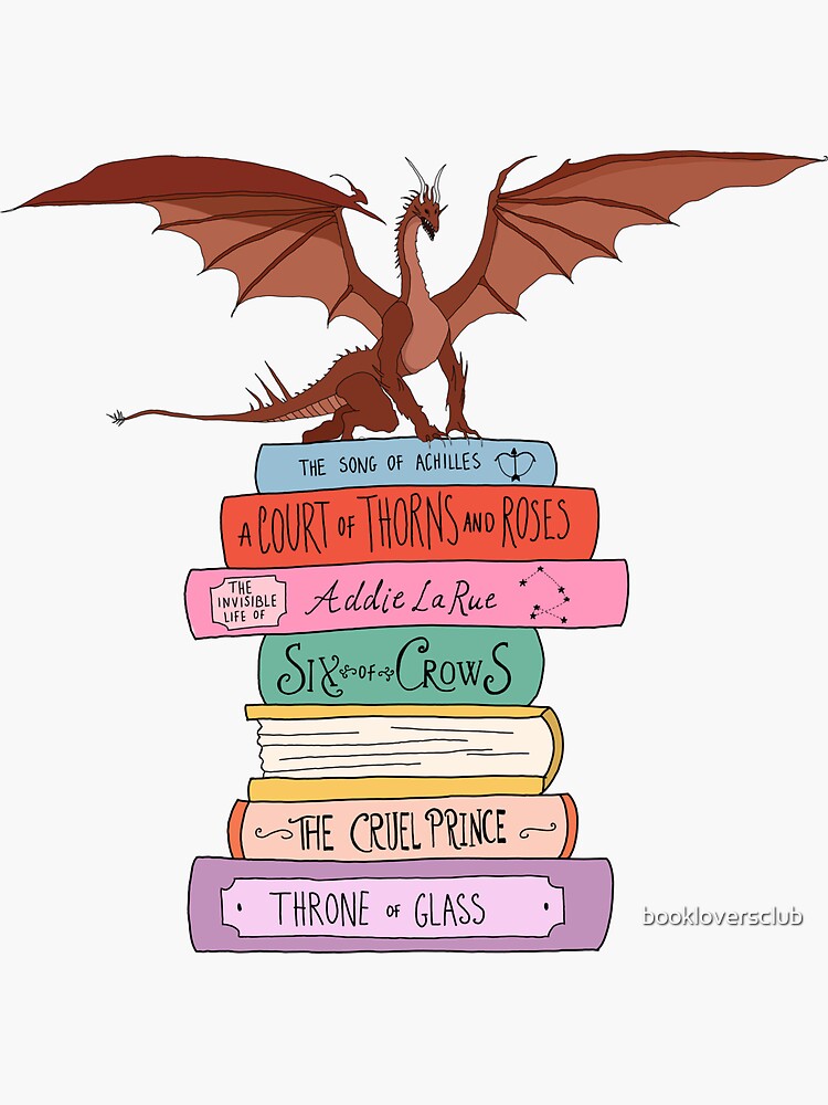 "Fantasy book stack" Sticker for Sale by bookloversclub | Redbubble