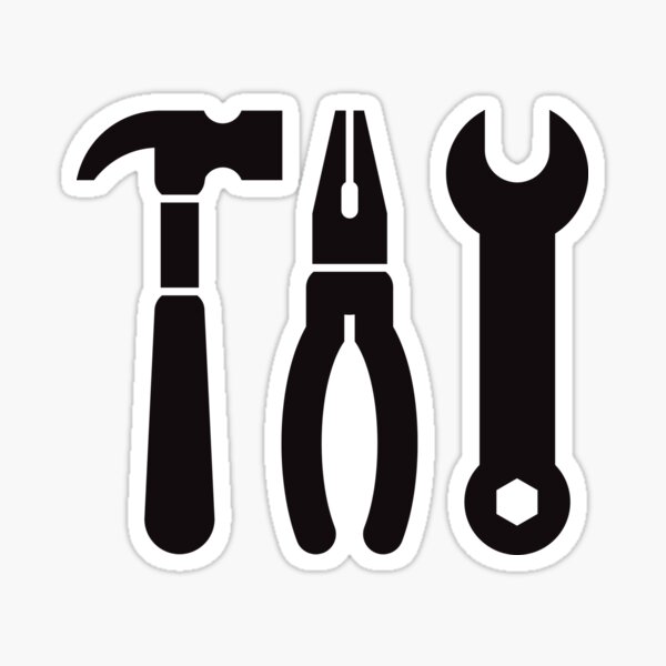 "Tools - hammer, pliers and wrench" Sticker by nikolae | Redbubble