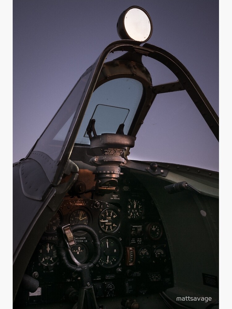 "Spitfire Cockpit At Dusk" Poster for Sale by mattsavage | Redbubble