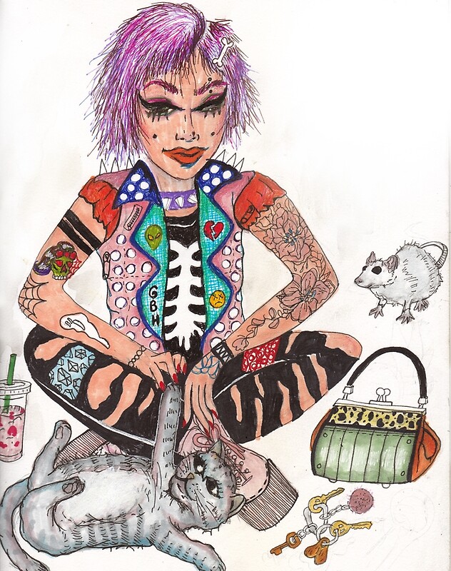 "Horror Punk And Chill" by lunaelizabeth | Redbubble