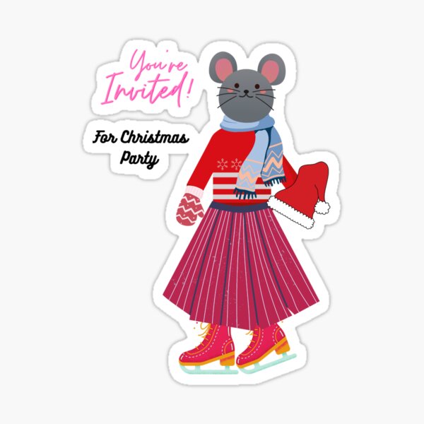 "Christmas party invitations!" Sticker for Sale by Ewry | Redbubble