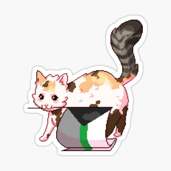 "Demi Romantic Pride Cat" Sticker for Sale by ddthewizard | Redbubble