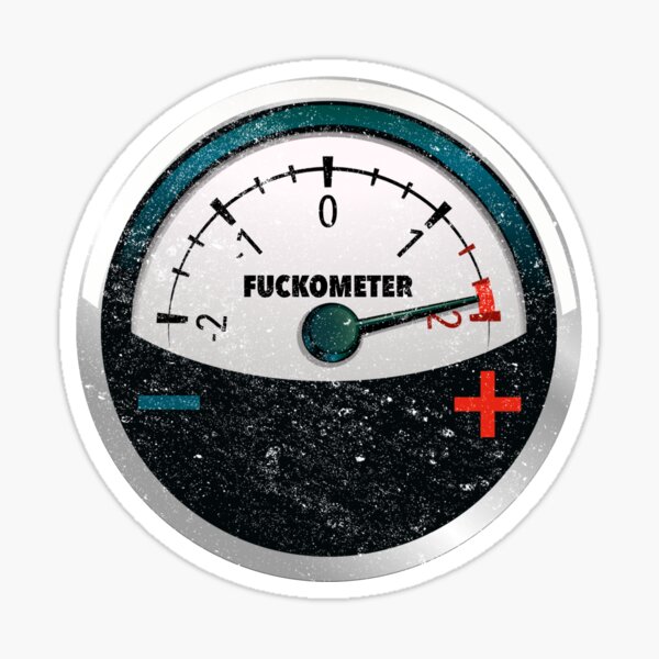 "Fuckometer Retro Vintage Distressed Patch Gauge Speedometer" Sticker ...