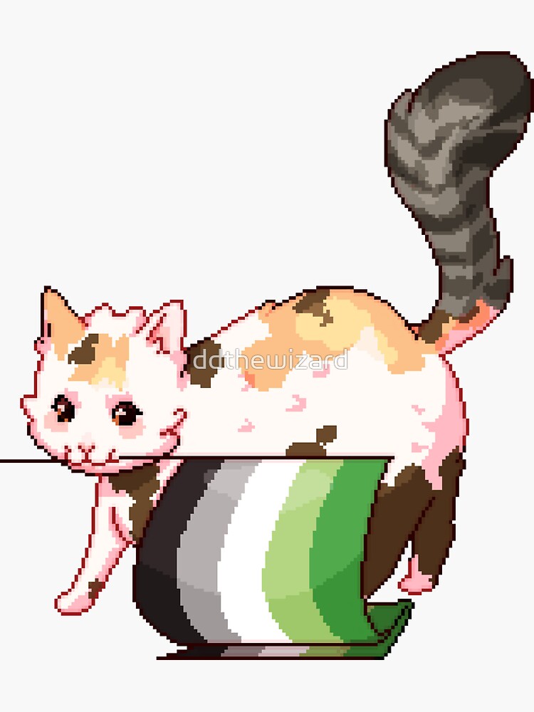 "Aromantic Pride Cat" Sticker for Sale by ddthewizard | Redbubble