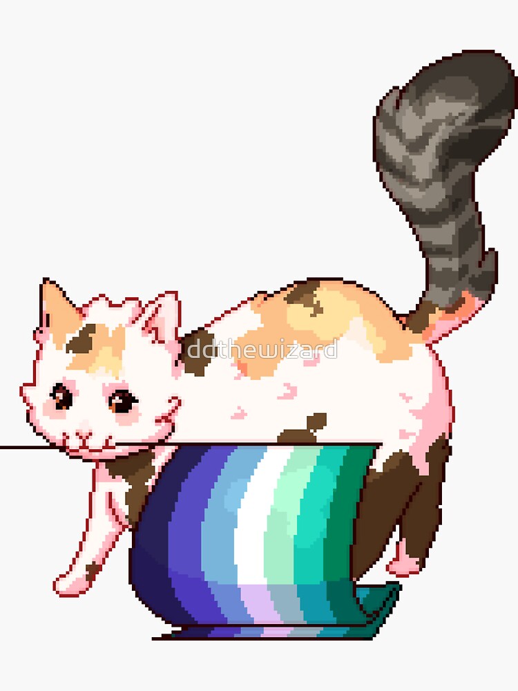 "Mlm Pride Cat" Sticker by ddthewizard | Redbubble