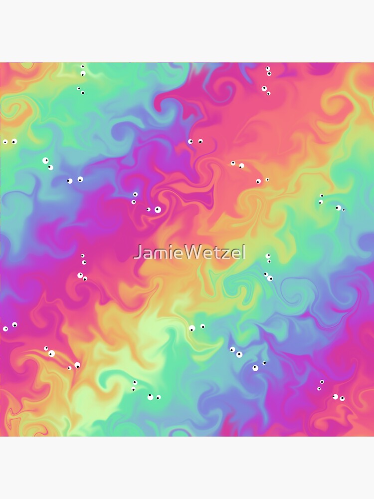 "Silly Floating Googly Eyes on Rainbow Swirls" Sticker by JamieWetzel ...