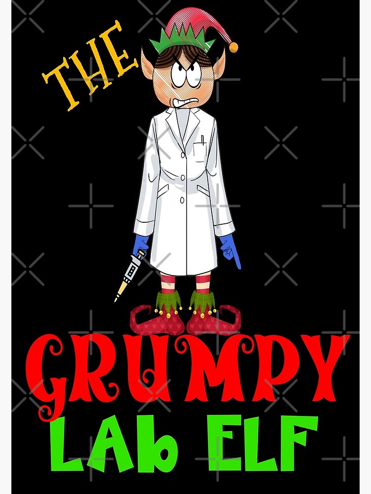 Lámina artística «THE GRUMPY LAB ELF FUNNY NAVIDAD MEDICAL LAB ...