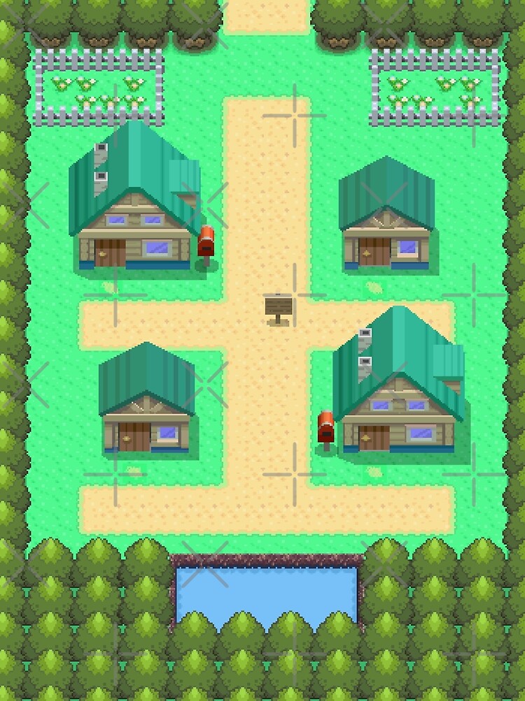 "Twinleaf Town Map" T-shirt for Sale by Biochao | Redbubble | pokemon ...