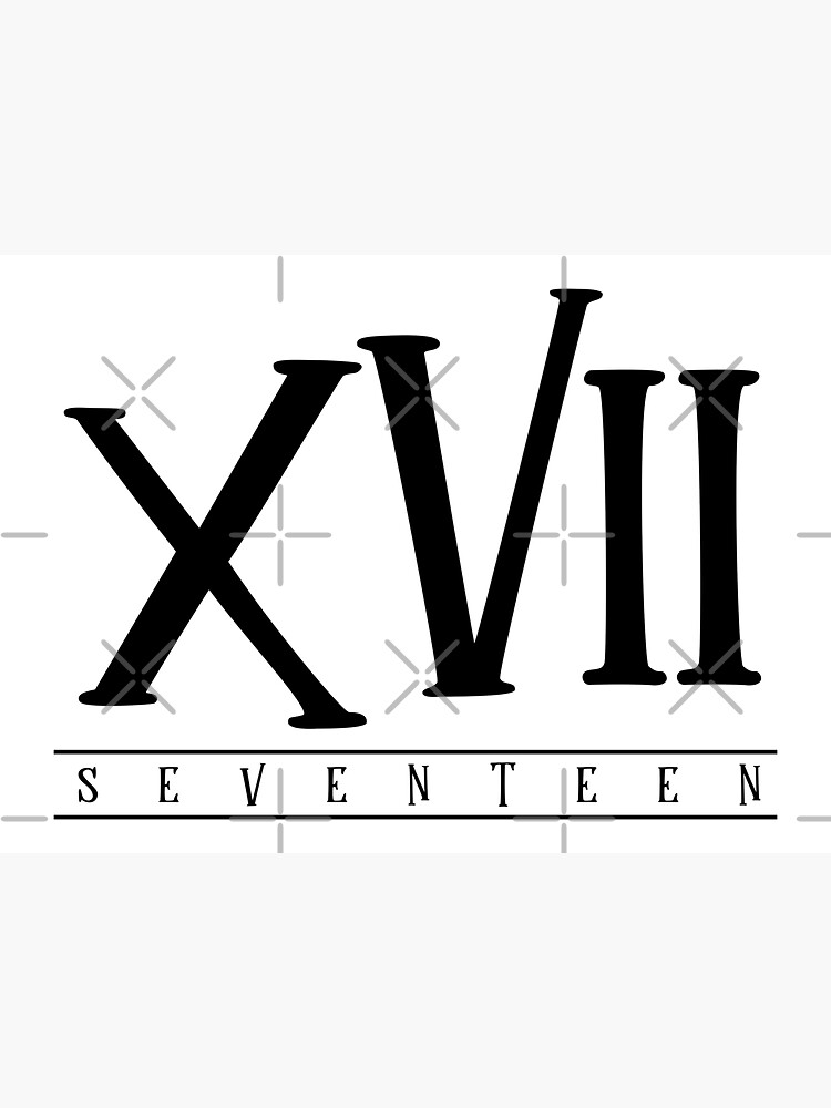 "XVII (Seventeen) Black Roman Numerals" Sticker for Sale by VicEllisArt ...