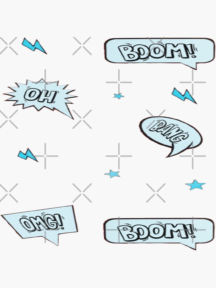 "Comicbook Speech Bubbles Sticker Pack" Sticker for Sale by bitternot | Redbubble