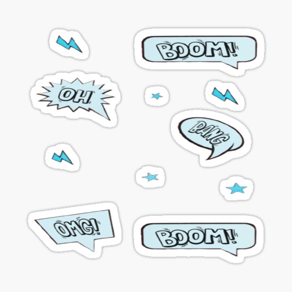 "Comicbook Speech Bubbles Sticker Pack" Sticker for Sale by bitternot | Redbubble