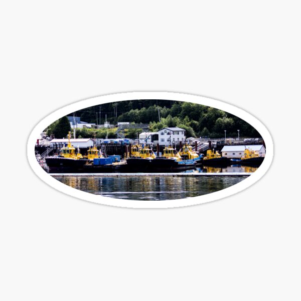 "Tugs In The Harbour" Sticker for Sale by MelBolin | Redbubble
