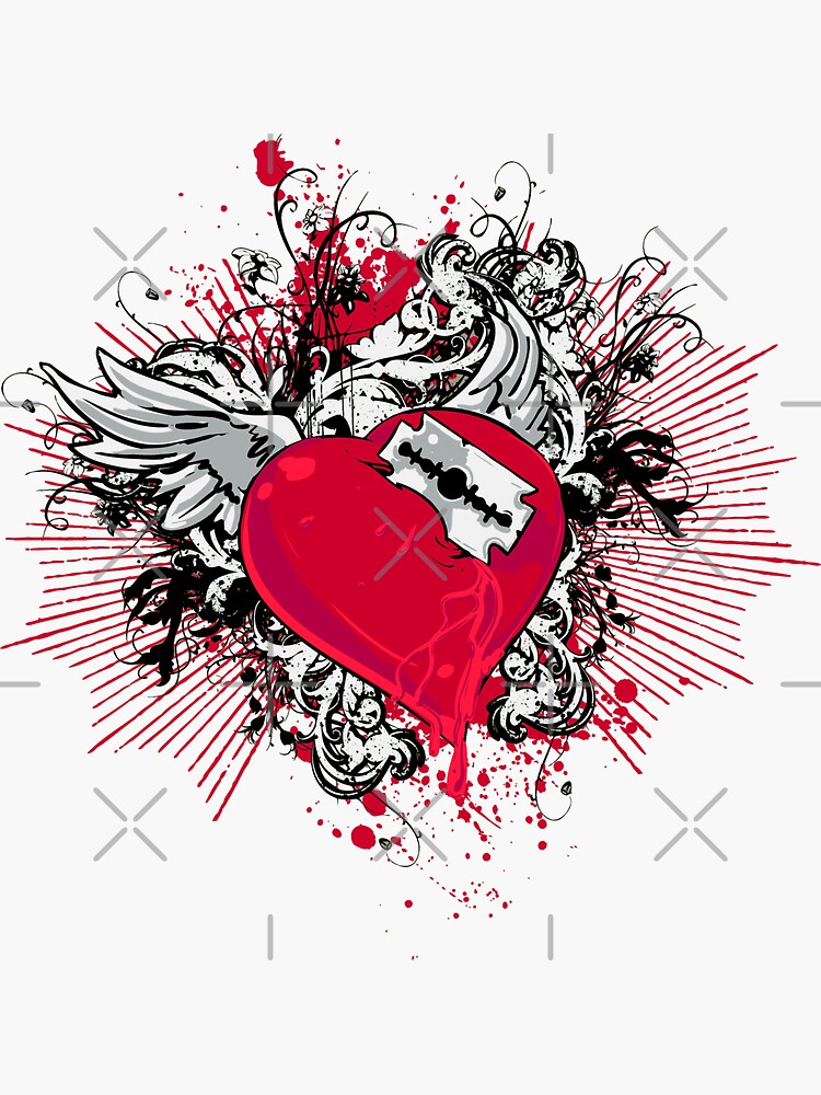 "Bleeding heart" Sticker for Sale by StudioArtSP | Redbubble