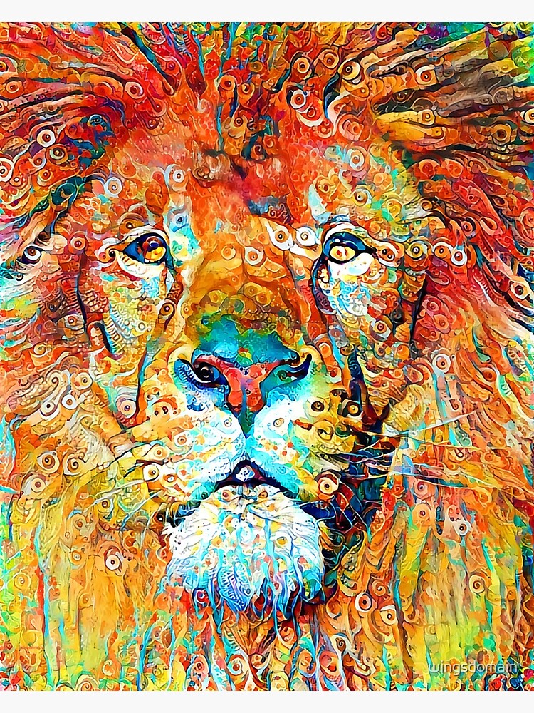 Póster «El rey león de la jungla en vibrantes colores abstractos ...