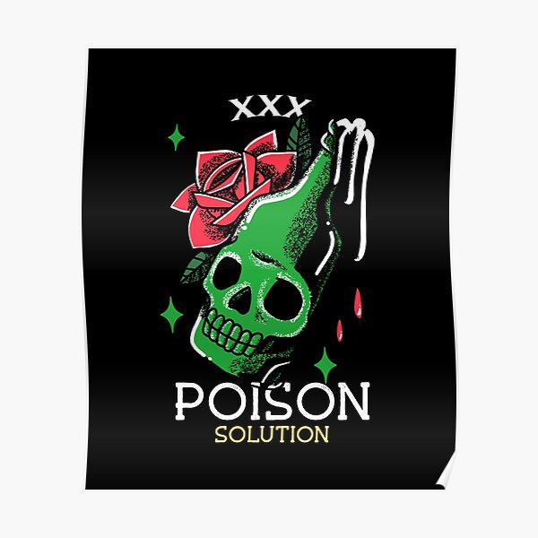 "Poison solution bottle skull " Poster for Sale by BAR-CODE | Redbubble