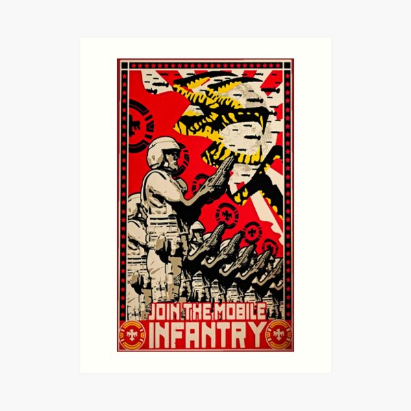 "JOIN THE MOBILE INFANTRY - ORWELLIAN RETRO POSTER - original red" Art ...
