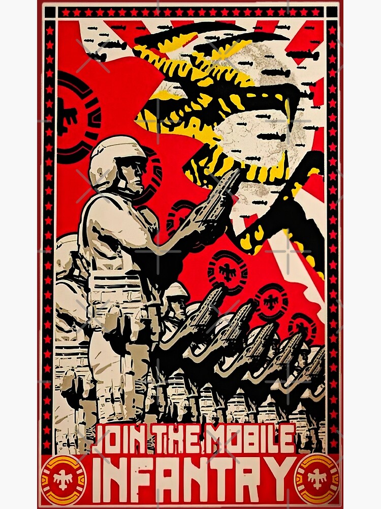 "JOIN THE MOBILE INFANTRY - ORWELLIAN RETRO POSTER - original red" Art ...