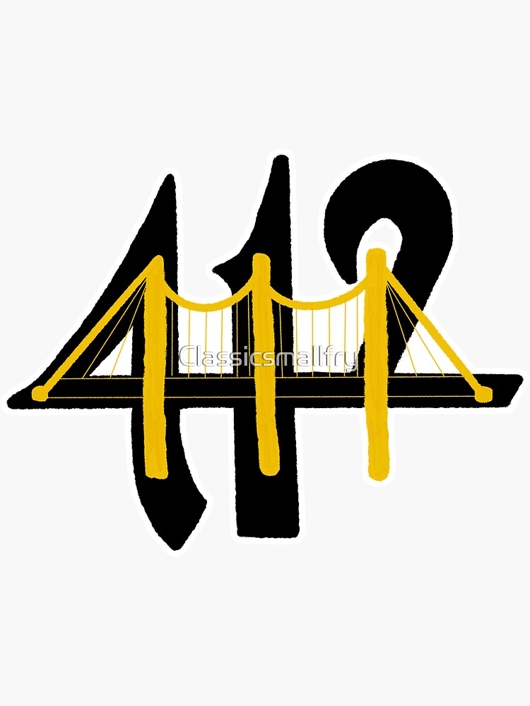 "Pittsburgh 412 Handlettering Bridge" Sticker by Classicsmallfry ...