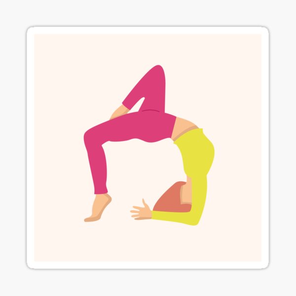 "a girl does yoga. the girl is engaged in stretching" Sticker for Sale ...