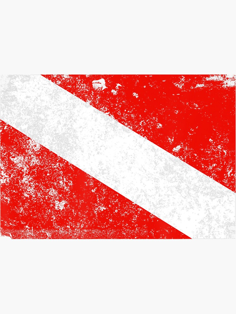"Dive Flag Vintage Worn Scuba Diving" Sticker for Sale by HannaFuhrmann ...