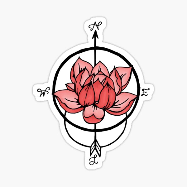 "Lotus compass " Sticker by PriscillaYek | Redbubble