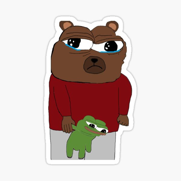 "Crying Bobo Bear" Sticker for Sale by CryptoScape | Redbubble