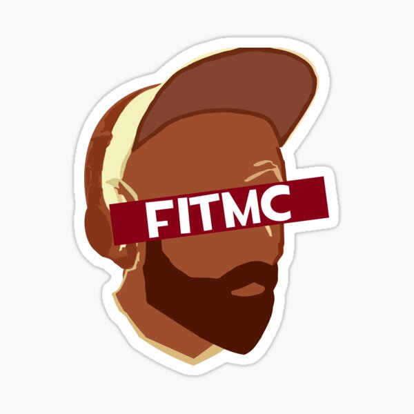 "Fitmc super red line face style" Sticker for Sale by Deconnor | Redbubble