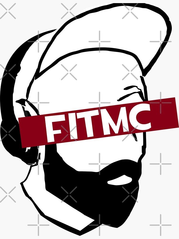 "Fitmc super red line face Black White style" Sticker for Sale by ...