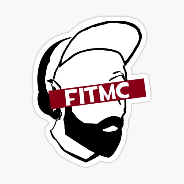"Fitmc super red line face Black White style" Sticker for Sale by ...