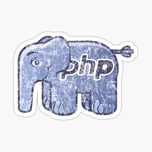 "Vintage PHP ElePHPant Logo" Sticker by PartySparkles | Redbubble