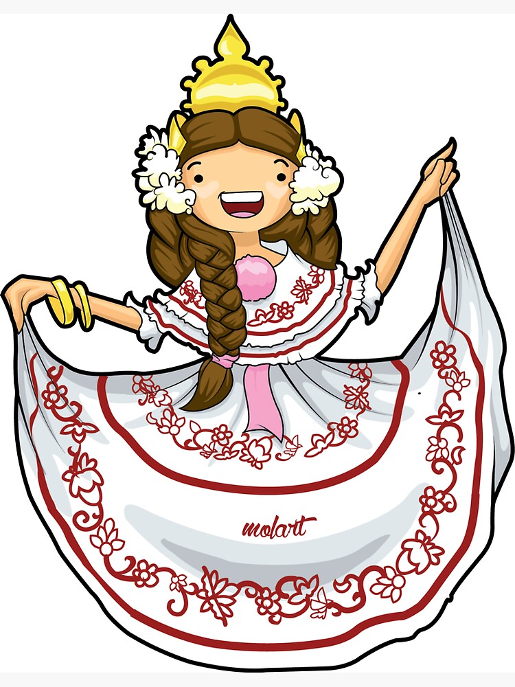 Pegatina for Sale con la obra «Pollera Panamá Folclore Panameño» de ...