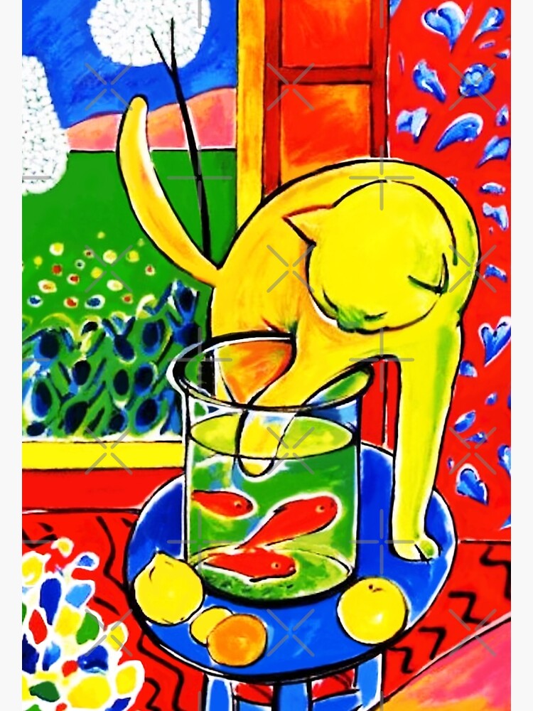 "Matisse Cat With Red Fish" Poster by MoreFaces | Redbubble