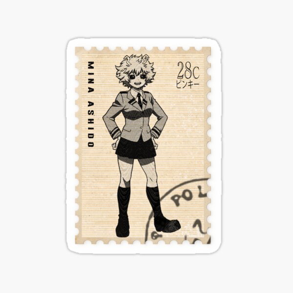 "My Hero Academia Class1 A Mina Ashido Stamp" Sticker for Sale by nerdy ...