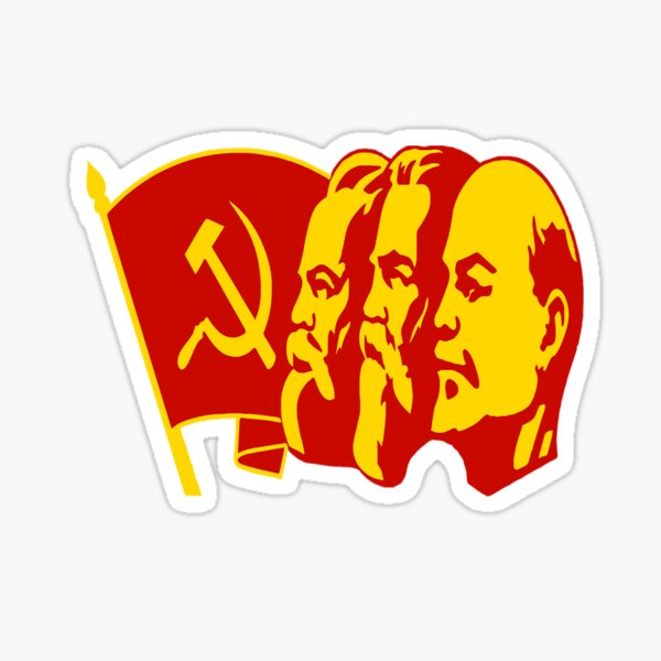 "Engels, Marx, Lenin red color" Sticker for Sale by artdragongift ...