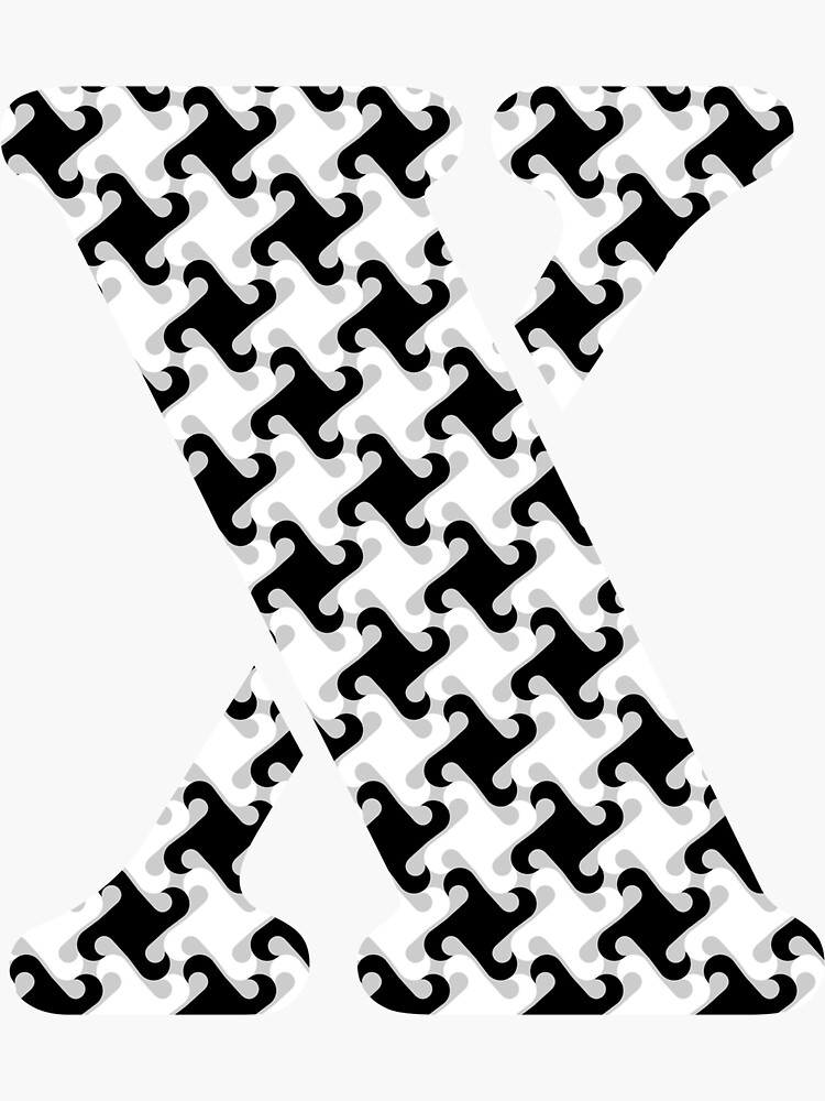 Pegatina «Letra X Chic Blanco y Negro» de LetteringStore | Redbubble