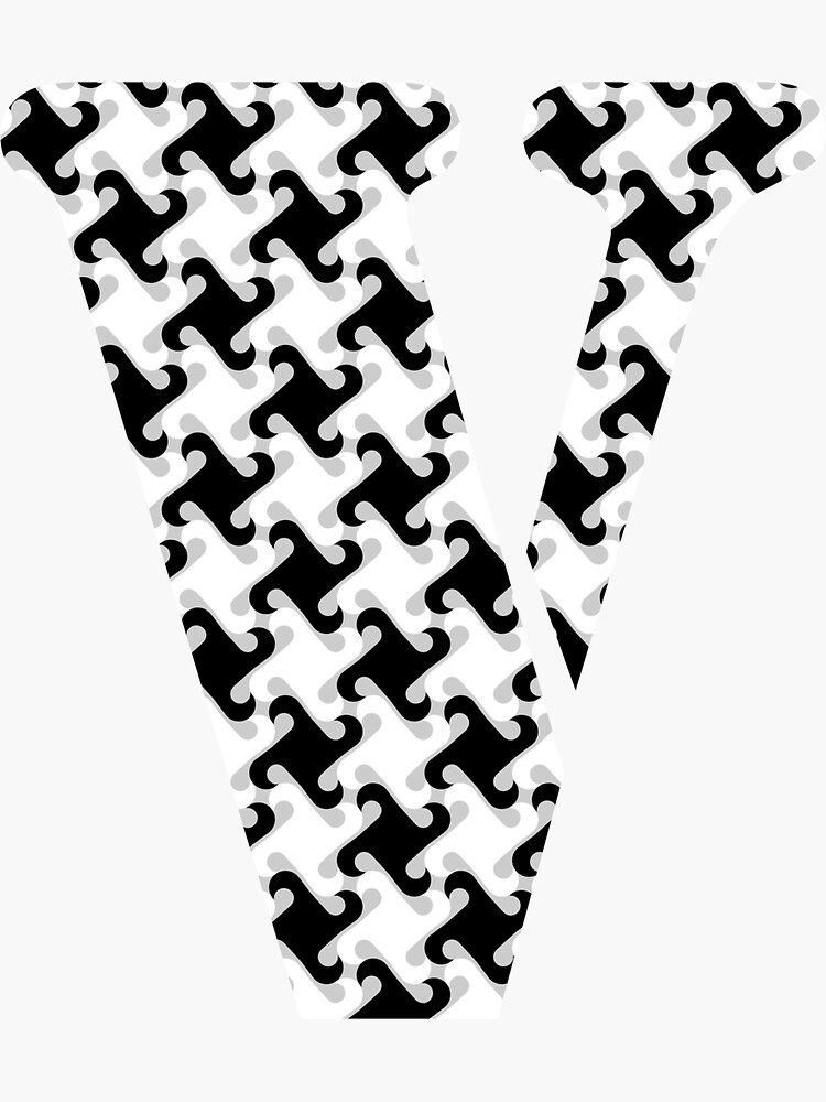 Pegatina «Letra V Chic Blanco y Negro» de LetteringStore | Redbubble
