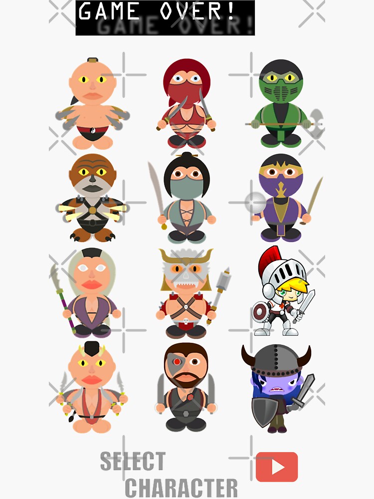 "Game over character video game poster" Sticker for Sale by ...