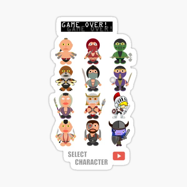 "Game over character video game poster" Sticker for Sale by ...