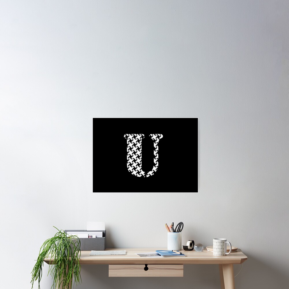 Póster «Letra U Chic Blanco y Negro» de LetteringStore | Redbubble