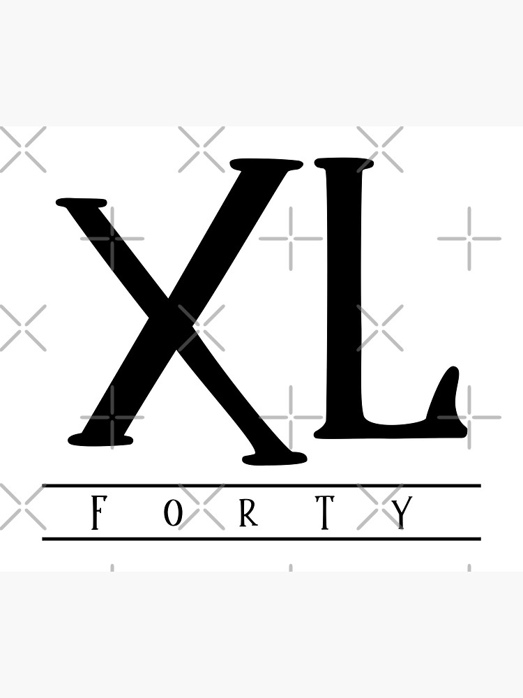 Pegatina «XL (cuarenta) números romanos negros» de VicEllisArt | Redbubble