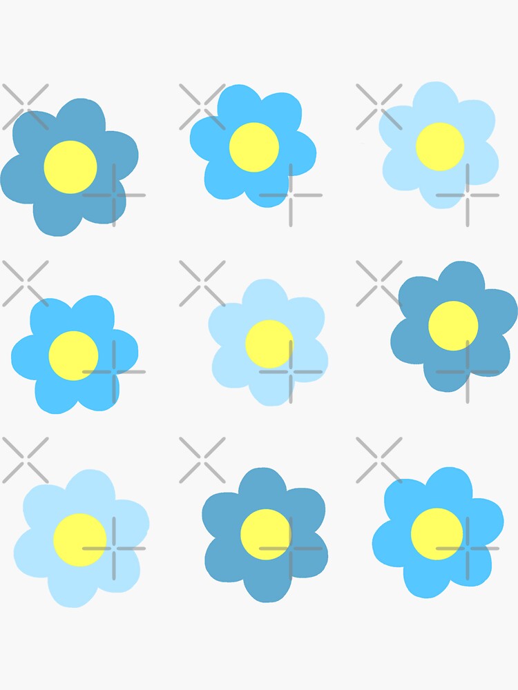 "Aesthetic Blue Flowers" Sticker for Sale by RoastedKiwi | Redbubble