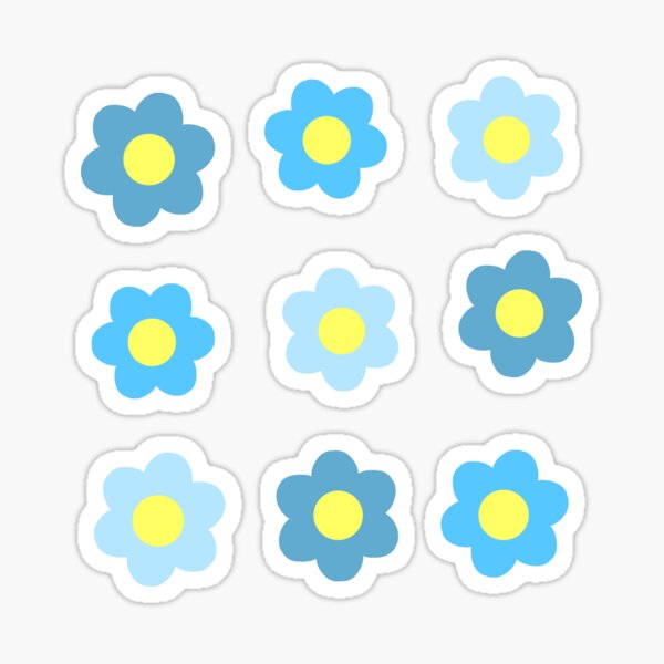 "Aesthetic Blue Flowers" Sticker by RoastedKiwi | Redbubble