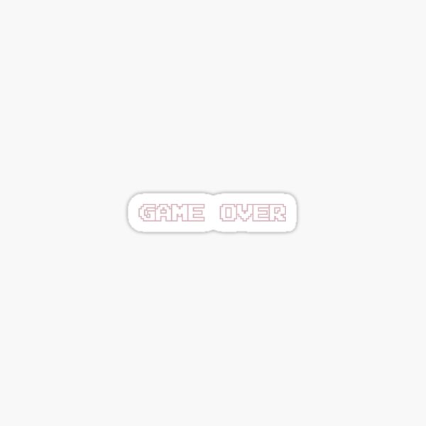 "pink GAME OVER - 1 line" Sticker for Sale by GamurGirl79 | Redbubble