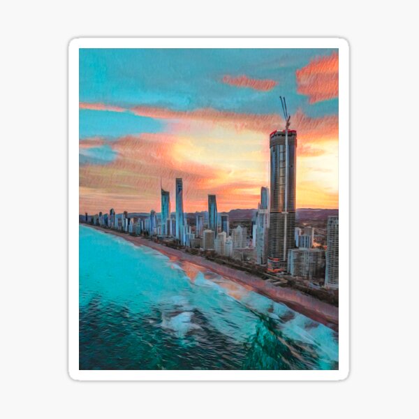 "Gold Coast" Sticker for Sale by Sofia-Draws | Redbubble