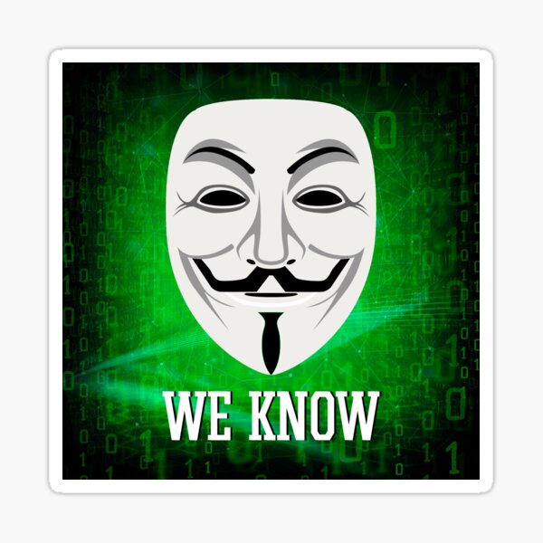 "We Know" Sticker for Sale by PauLeeArt | Redbubble
